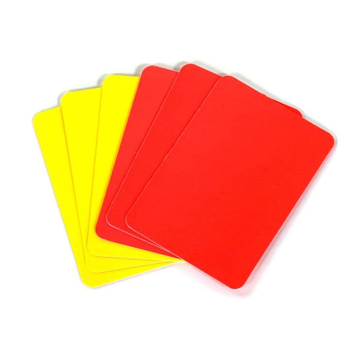 Gele en Rode kaart 8 x 11 cm - Refdirect